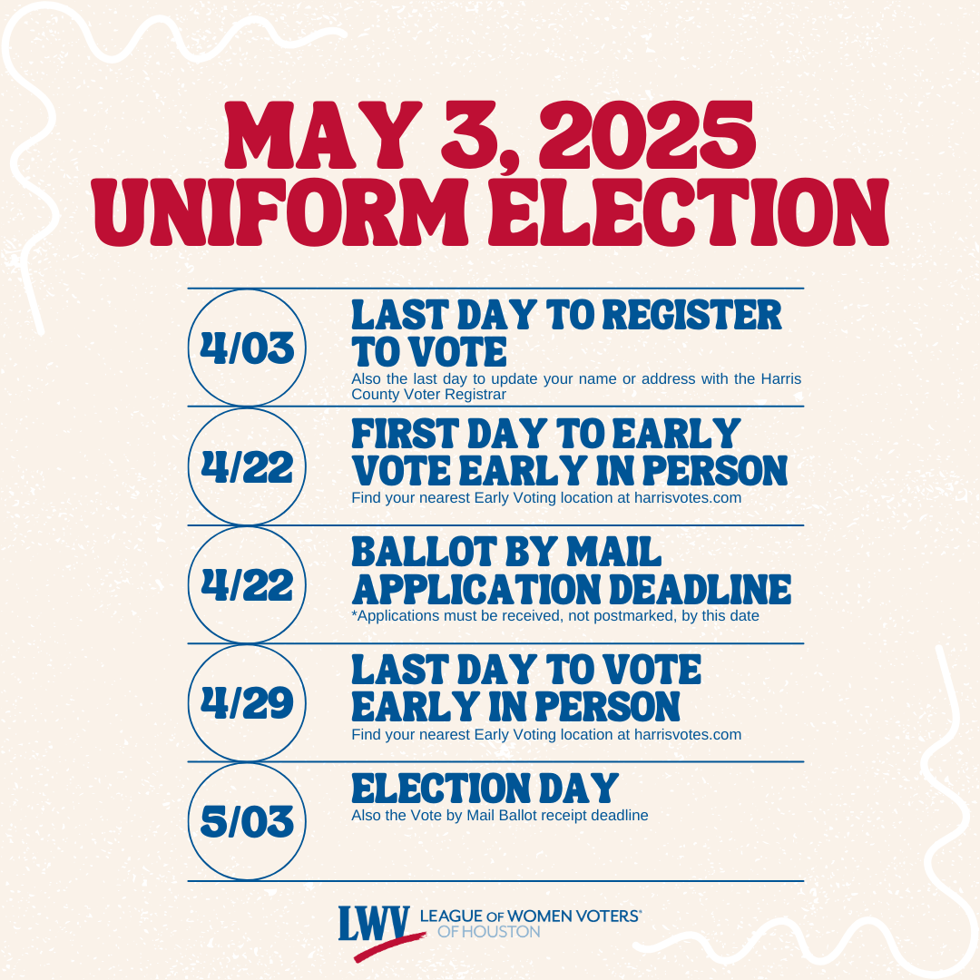 Election Dates in Texas, Harris County, and Houston