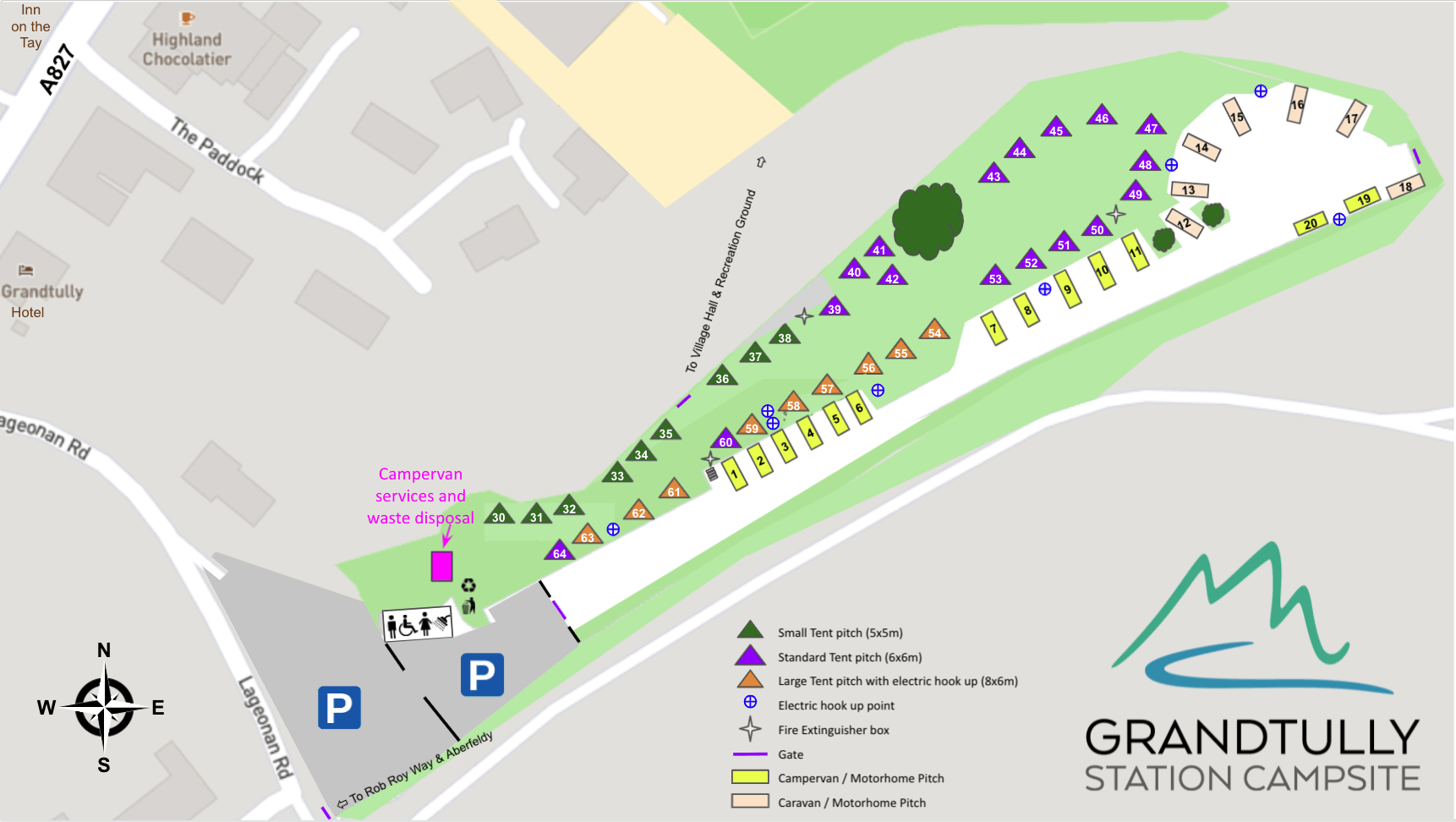 Grandtully Station Campsite, Pitlochry | Campsite Map