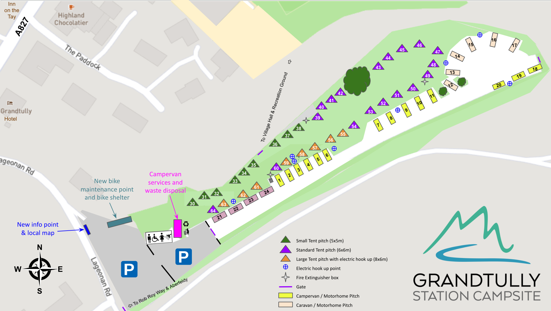Grandtully Station Campsite, Pitlochry | Campsite Map