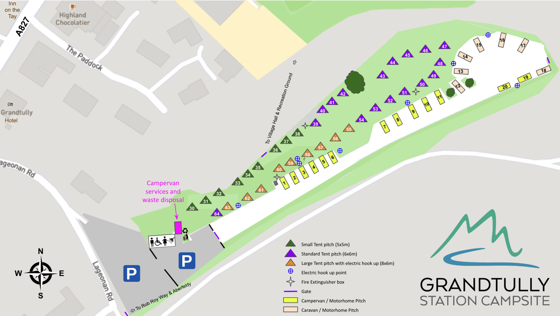 Grandtully Station Campsite, Pitlochry | Campsite Map