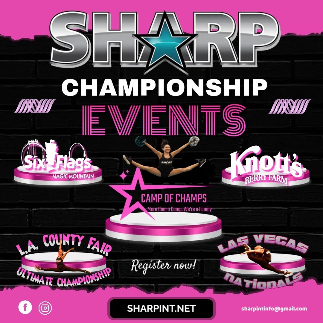 SHARP International #1 Competitions & Camps Upcoming Events Page