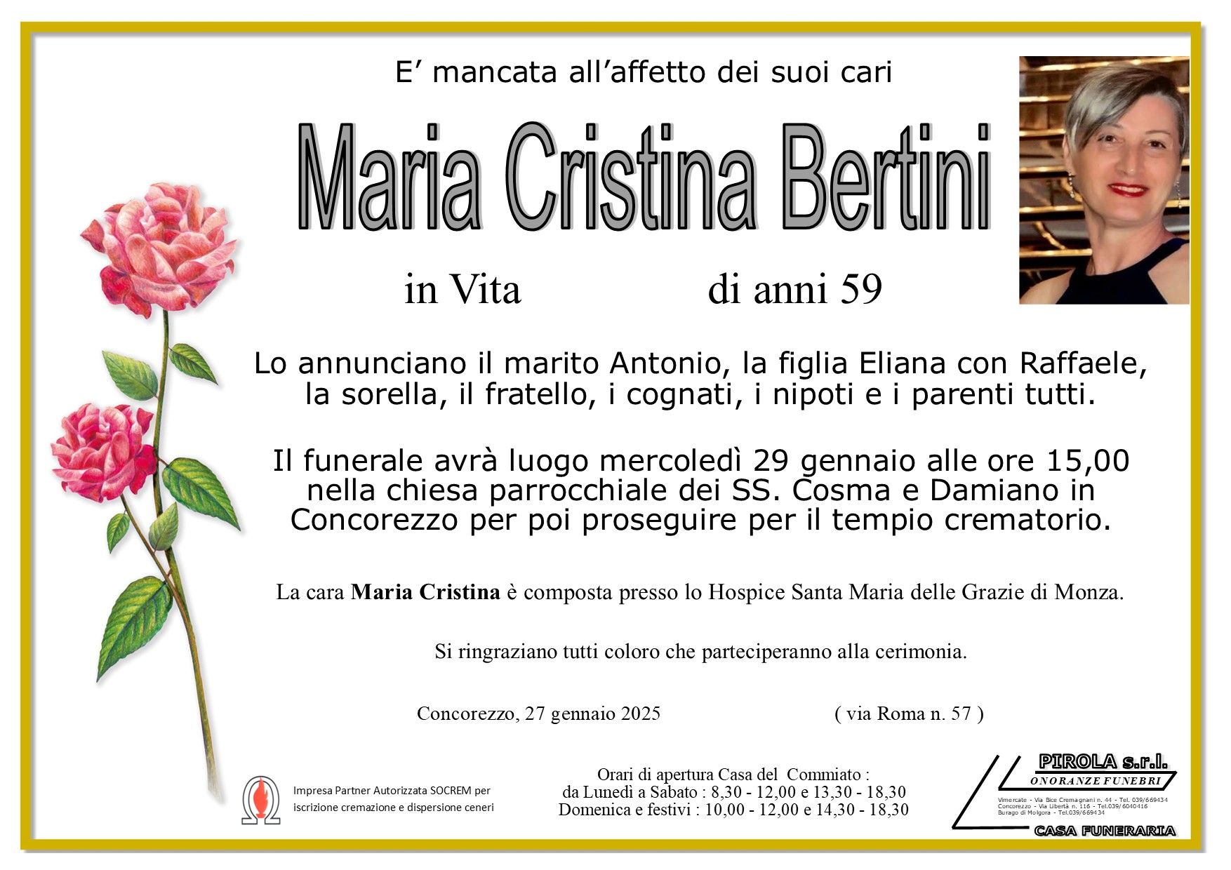 Lutti Esposti - Necrologi | Pirola Onoranze Funebri s.r.l. Vimercate