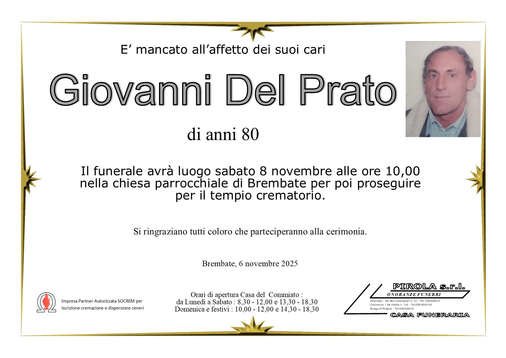 Lutti Esposti - Necrologi | Pirola Onoranze Funebri s.r.l. Vimercate