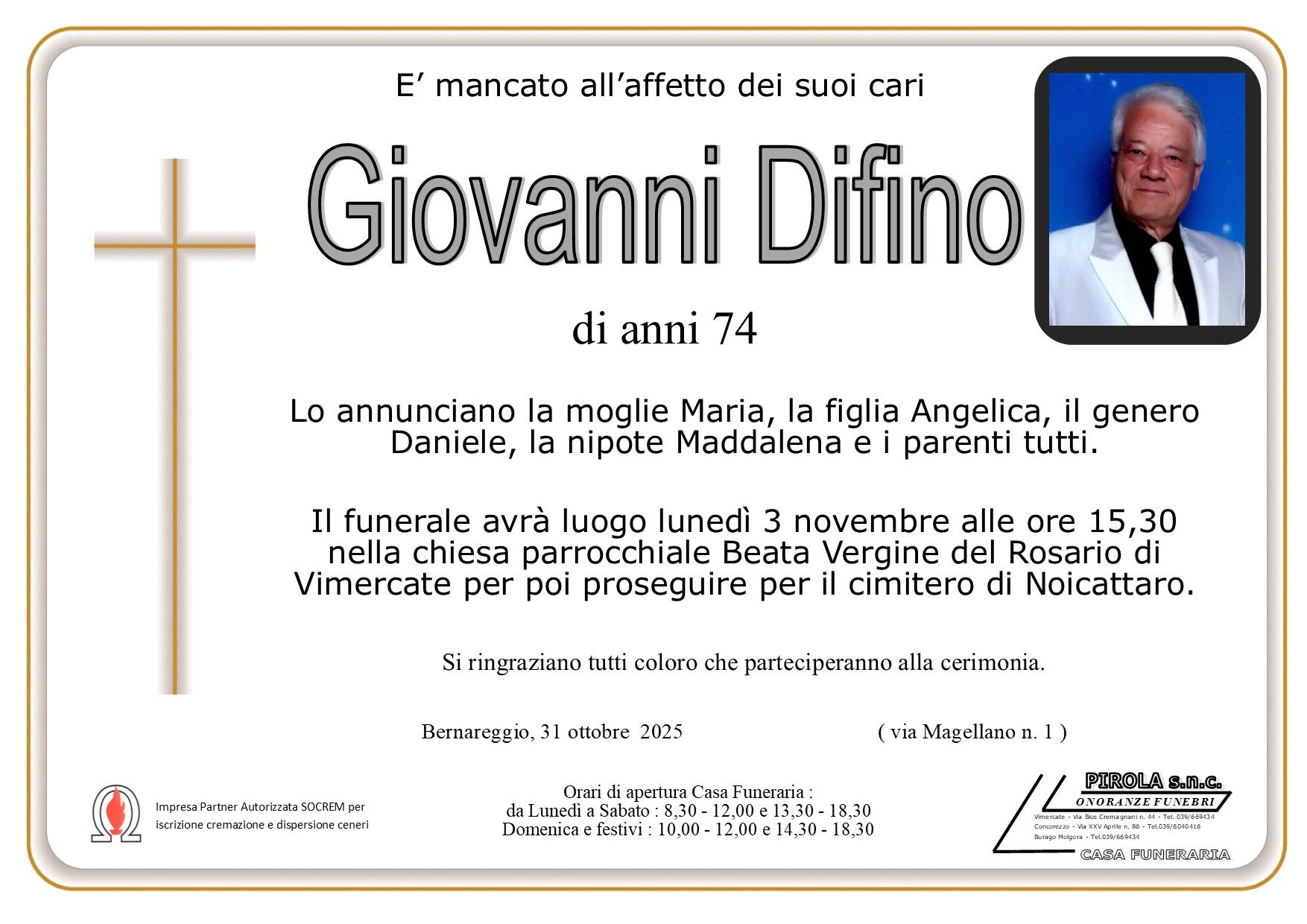 Lutti Esposti - Necrologi | Pirola Onoranze Funebri s.r.l. Vimercate