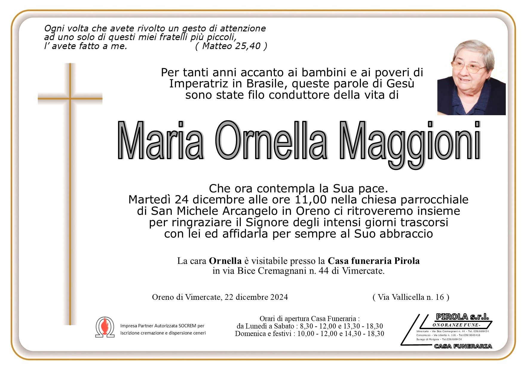 Lutti Esposti - Necrologi | Pirola Onoranze Funebri s.r.l. Vimercate