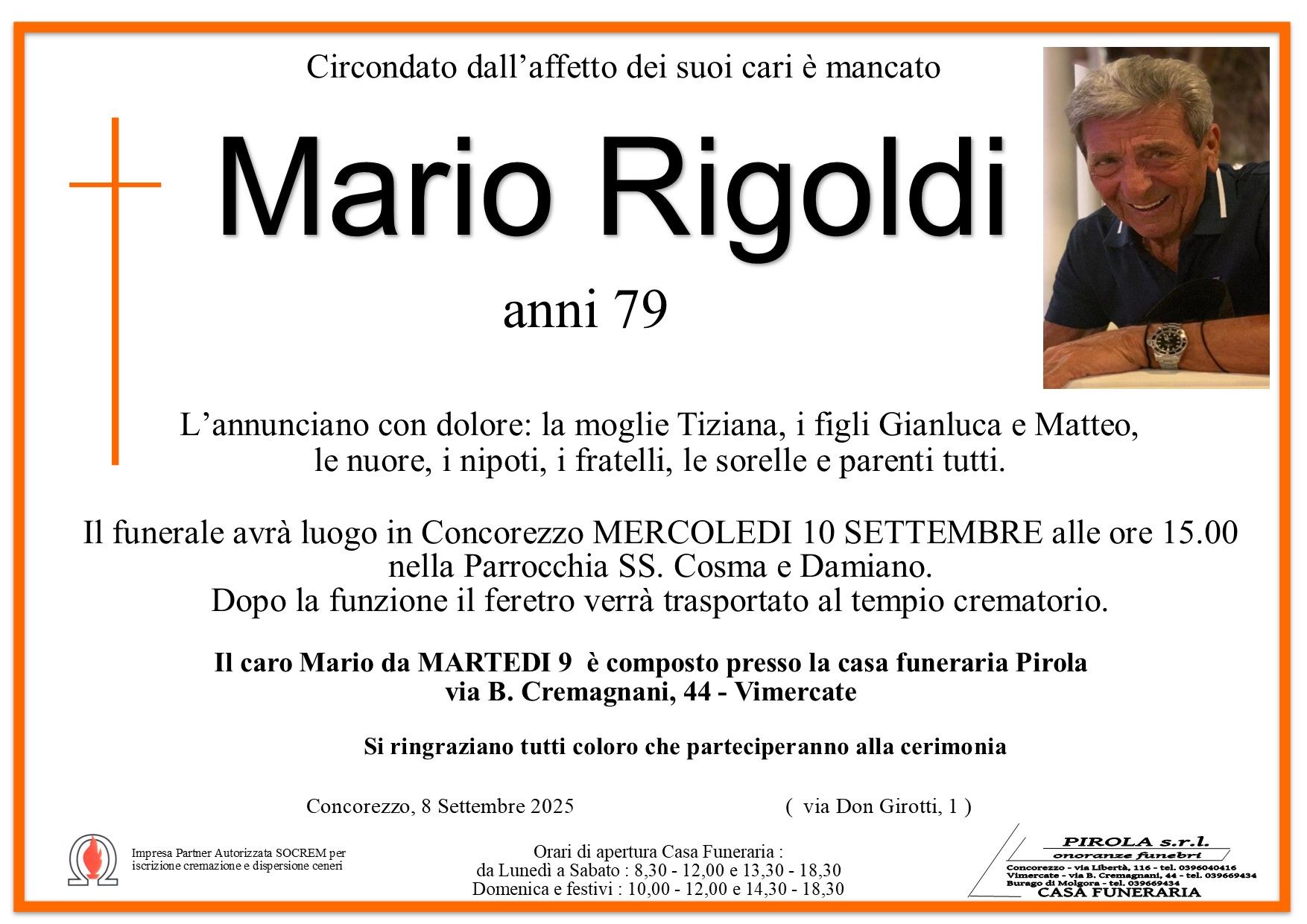 Lutti Esposti - Necrologi | Pirola Onoranze Funebri s.r.l. Vimercate