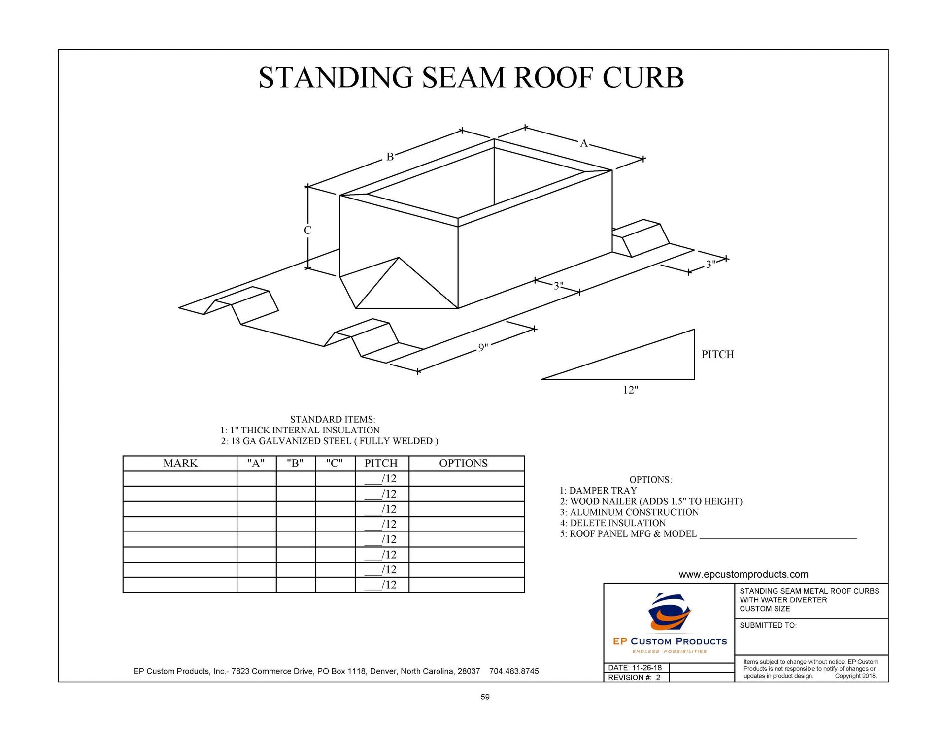 Roof Curbs | USA | EP Custom Products