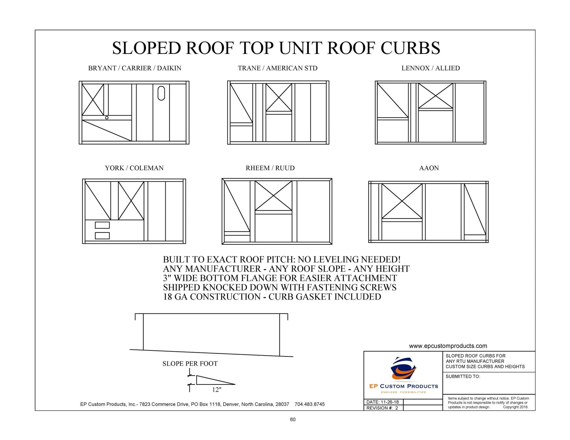 Roof Curbs | USA | EP Custom Products