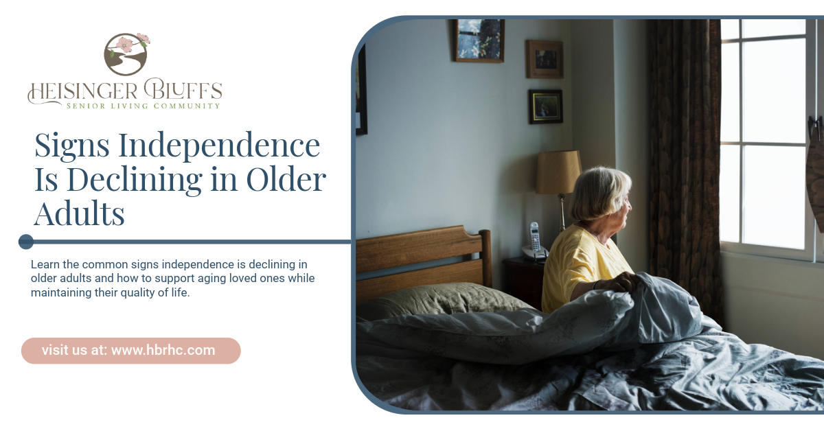Common Signs Independence Is Declining in Older Adults