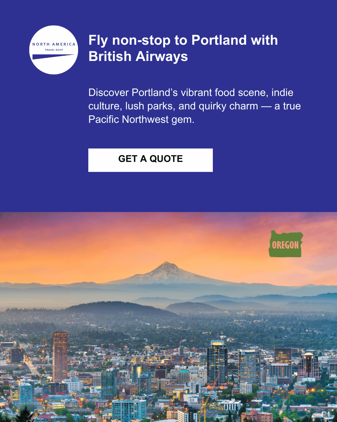 Portland Flights | Book Now | North America Travel Shop