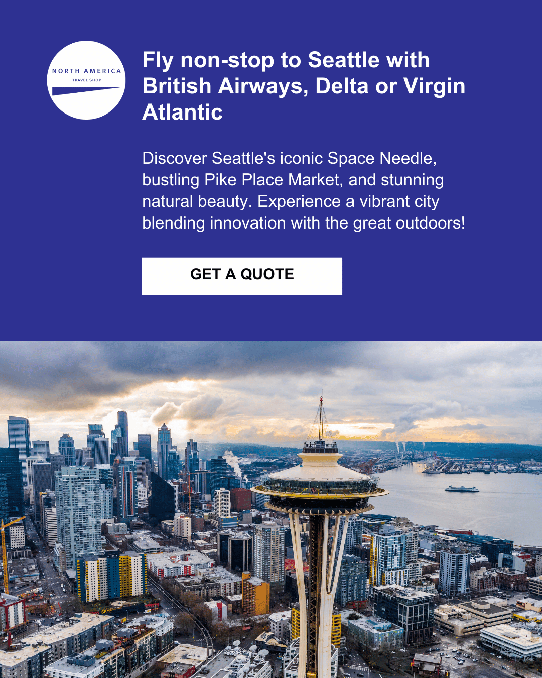 Seattle Flights | Book Now | North America Travel Shop