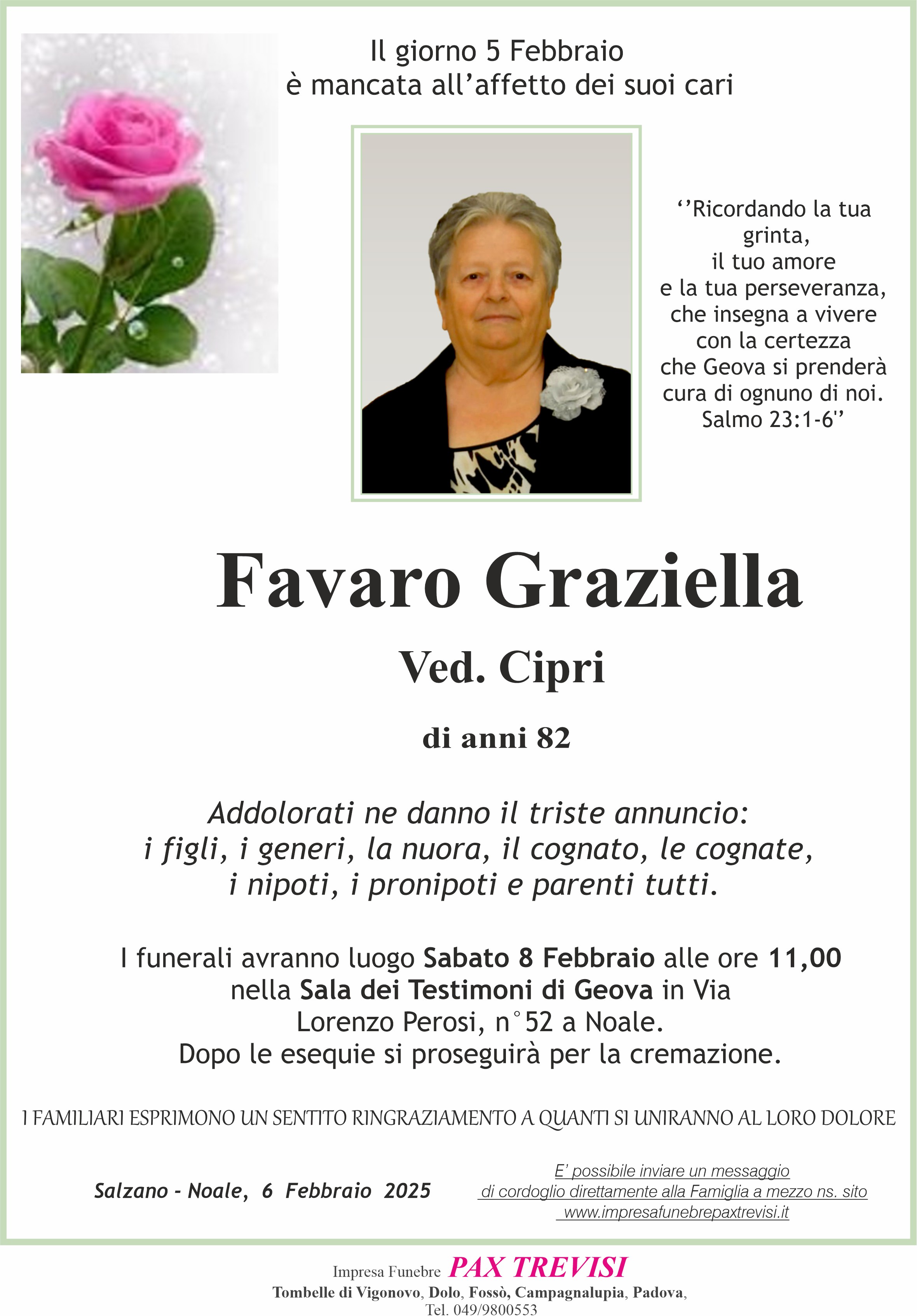 Epigrafi | Vigonovo, VE | Impresa Funebre Pax Trevisi