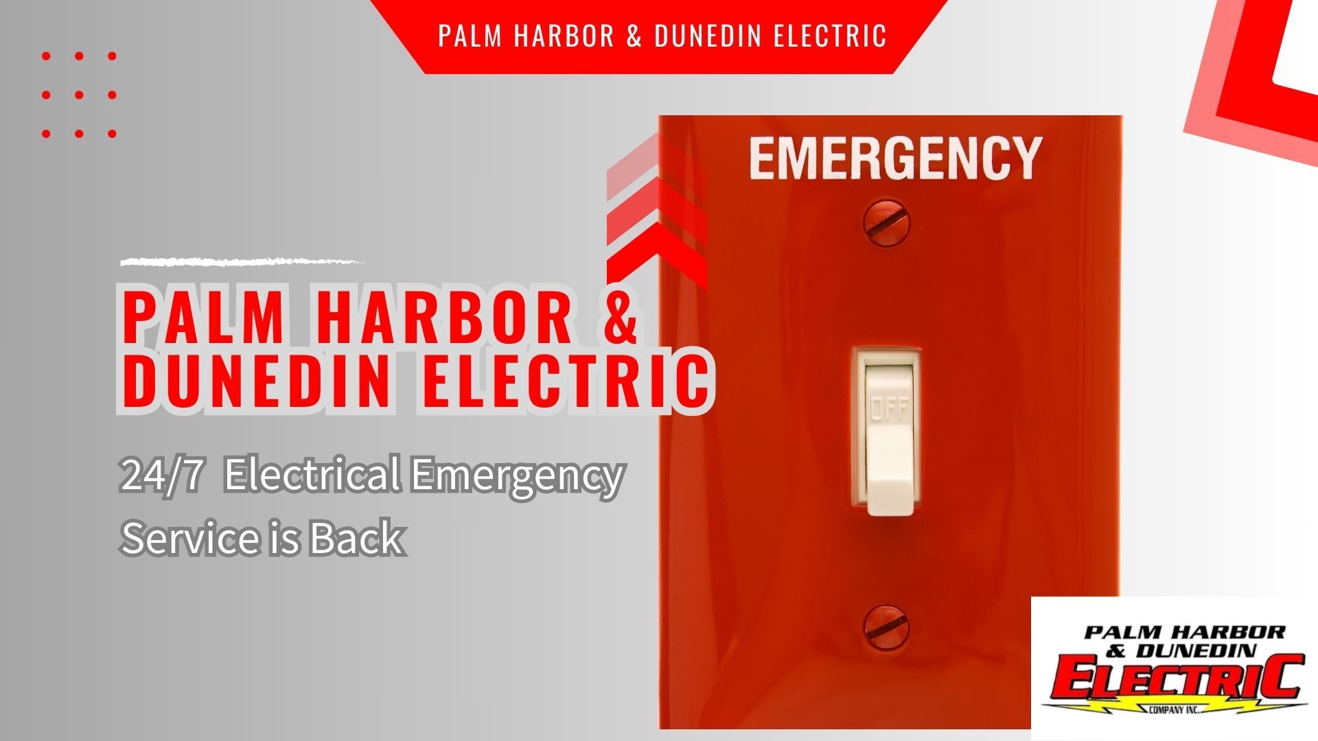24/7 Emergency Electric Service - Palm Harbor & Dunedin Electric