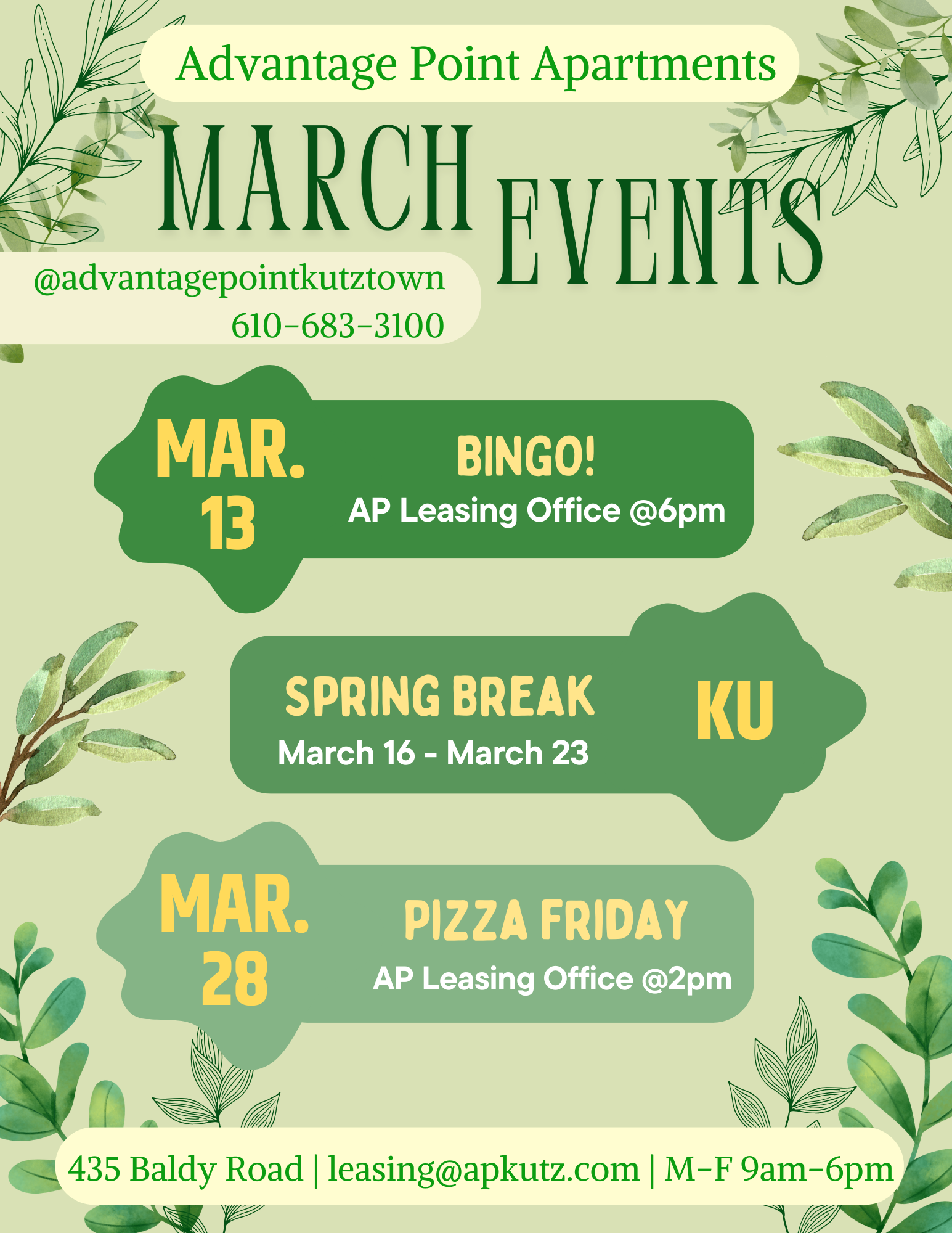 Advantage Point Student Apartments | EVENTS