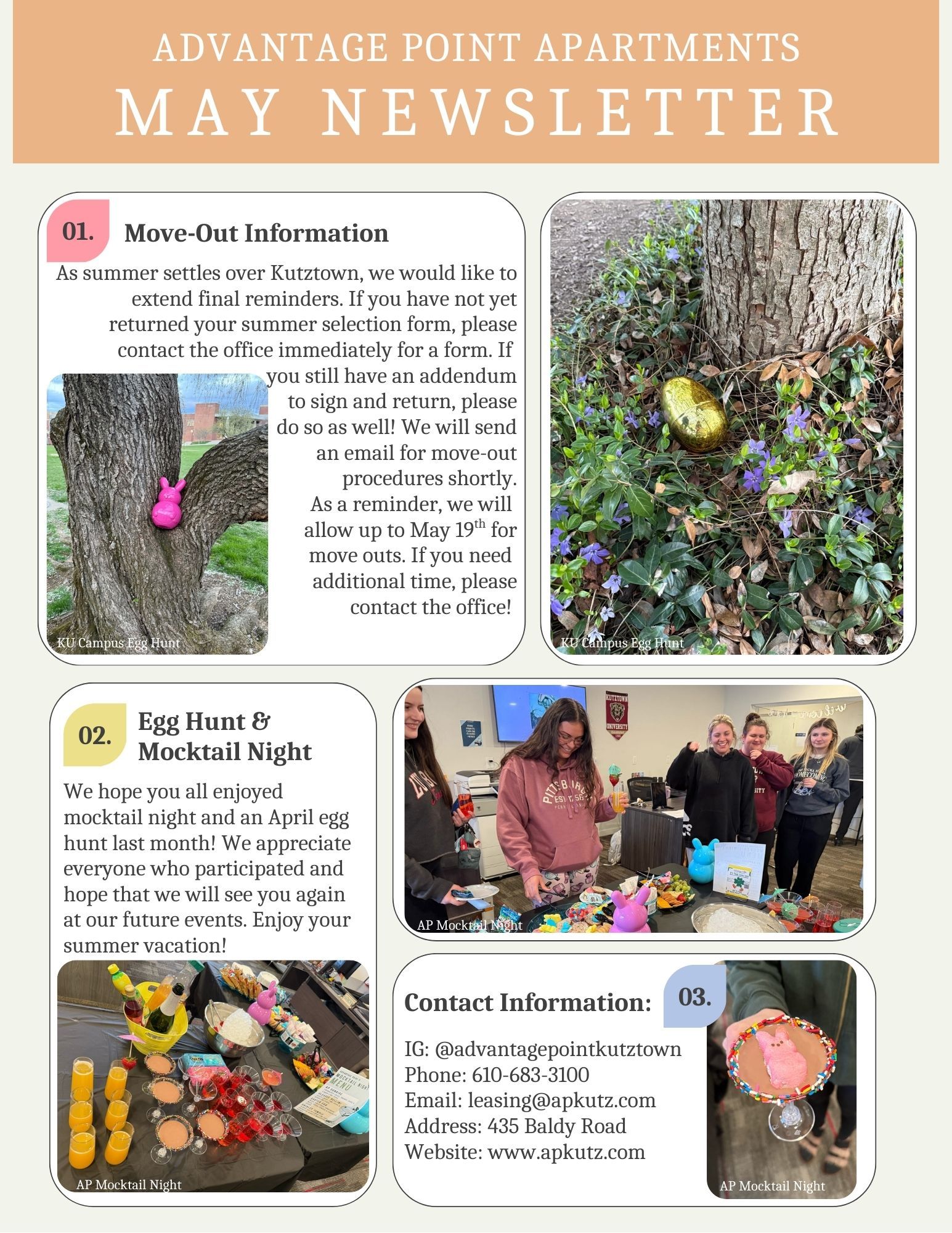 Advantage Point Student Apartments | EVENTS