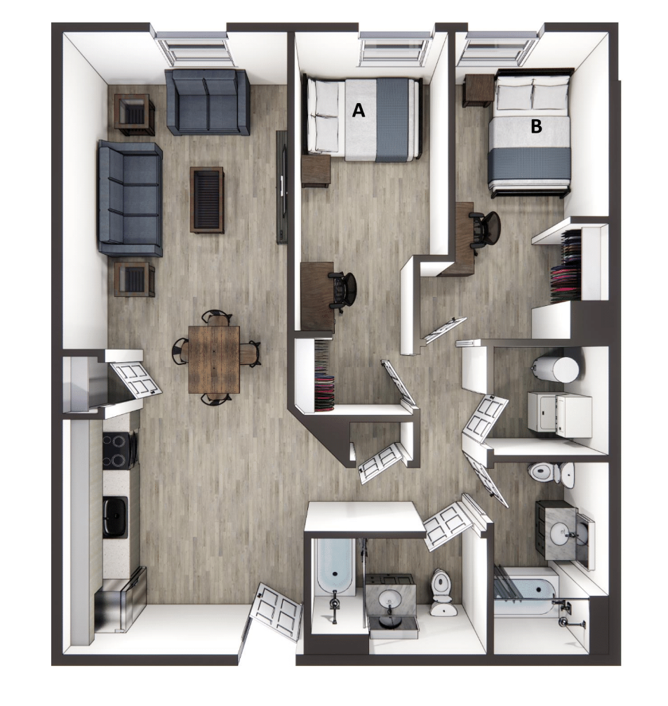 Advantage Point Student Apartments - Floor Plans