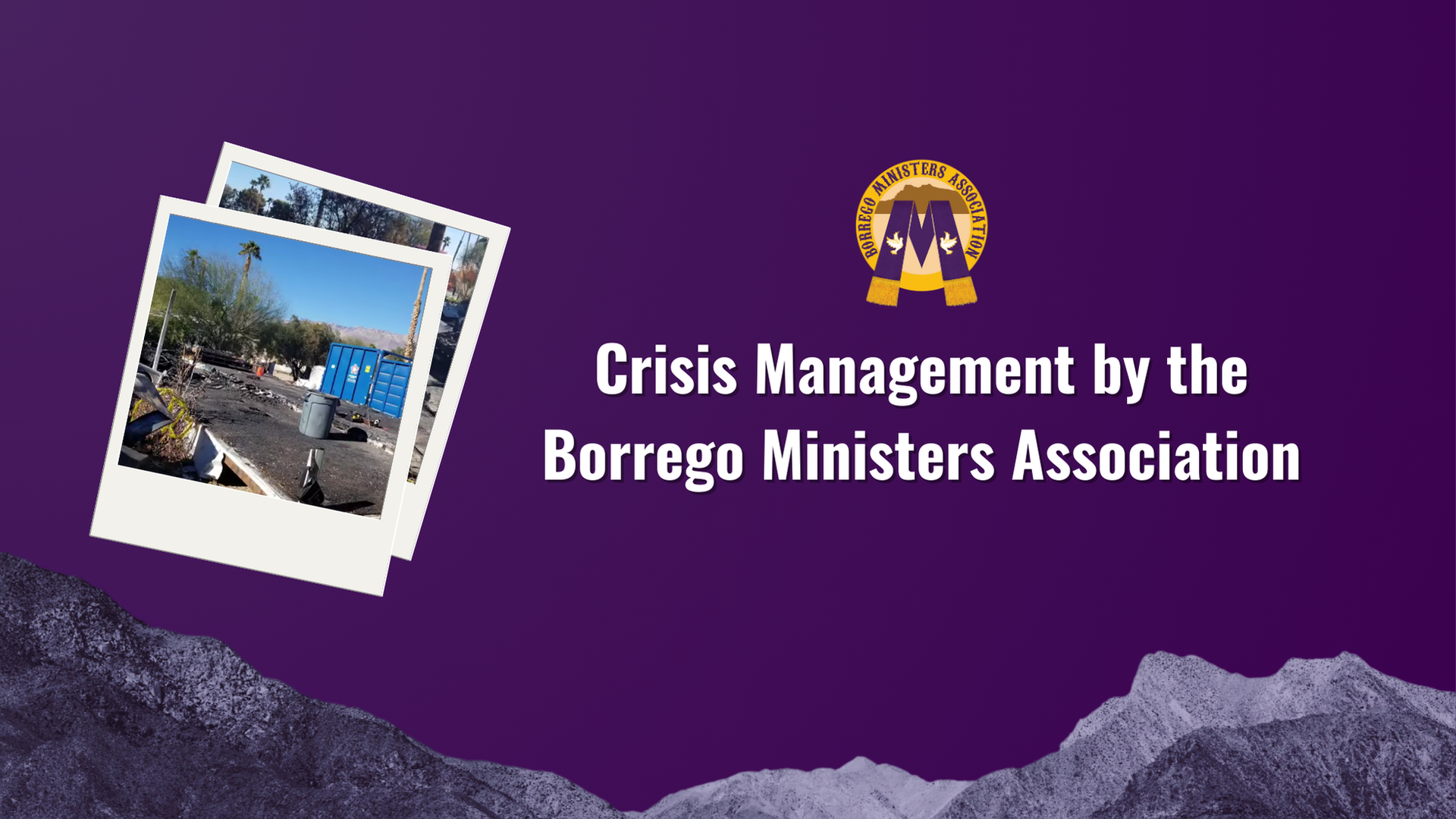 Crisis Management by the Borrego Ministers Association