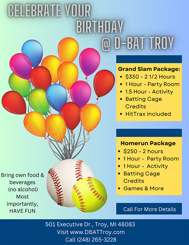 Birthday Parties | D-BAT Troy | Troy, MI