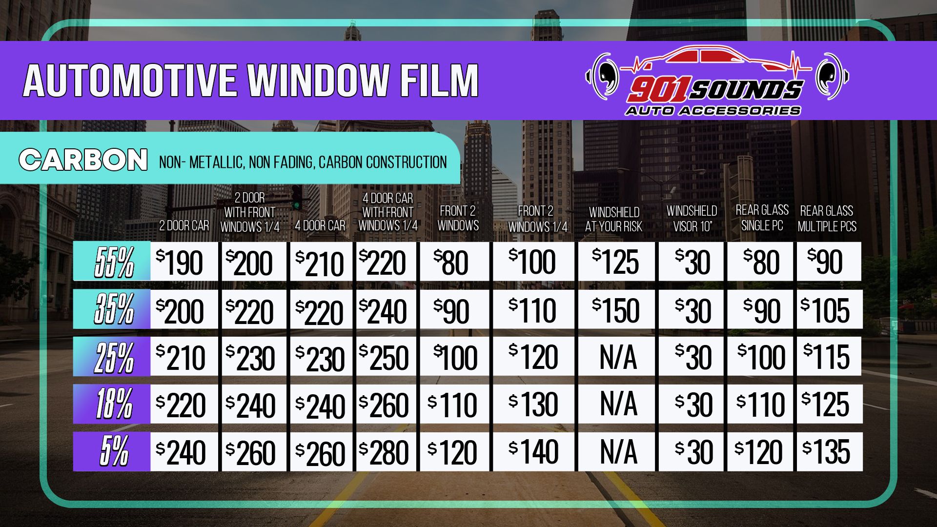 Window Tinting | Memphis, TN | 901 Sounds Auto Accessories, Window ...