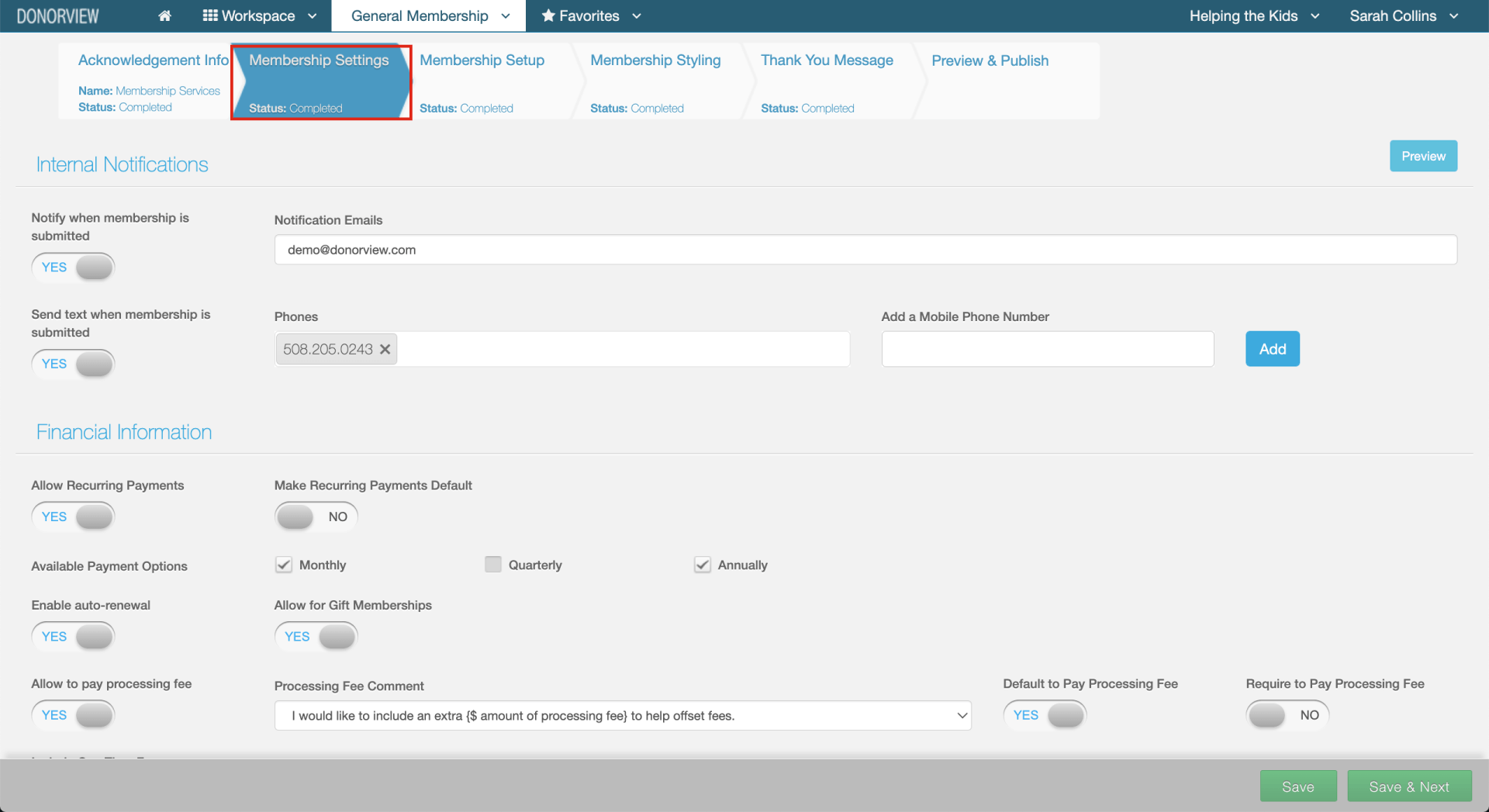 Recent Changes | DonorView