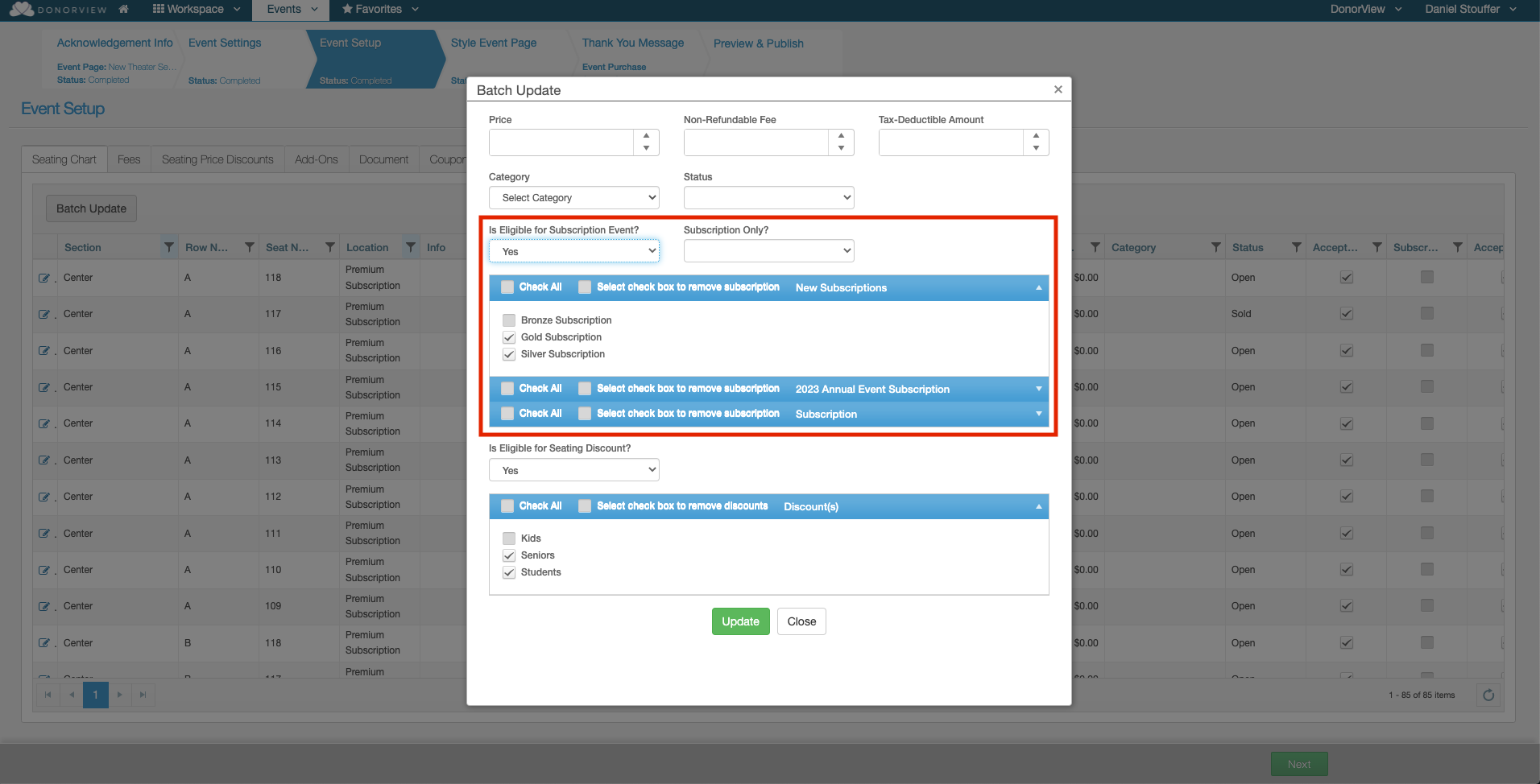 Recent Changes | DonorView