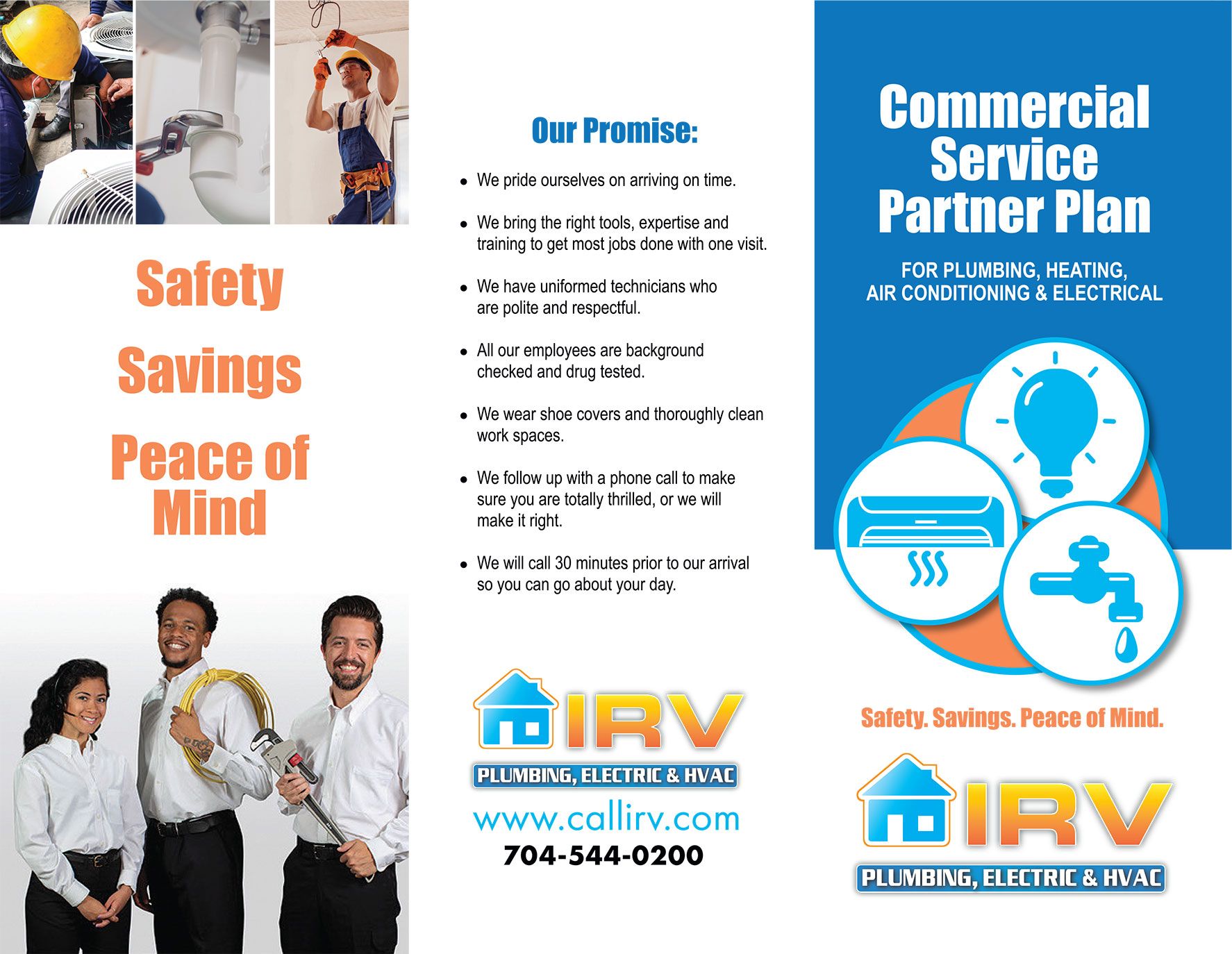 Commercial Service Plans | IRV Plumbing, Electric & HVAC | Charlotte, NC