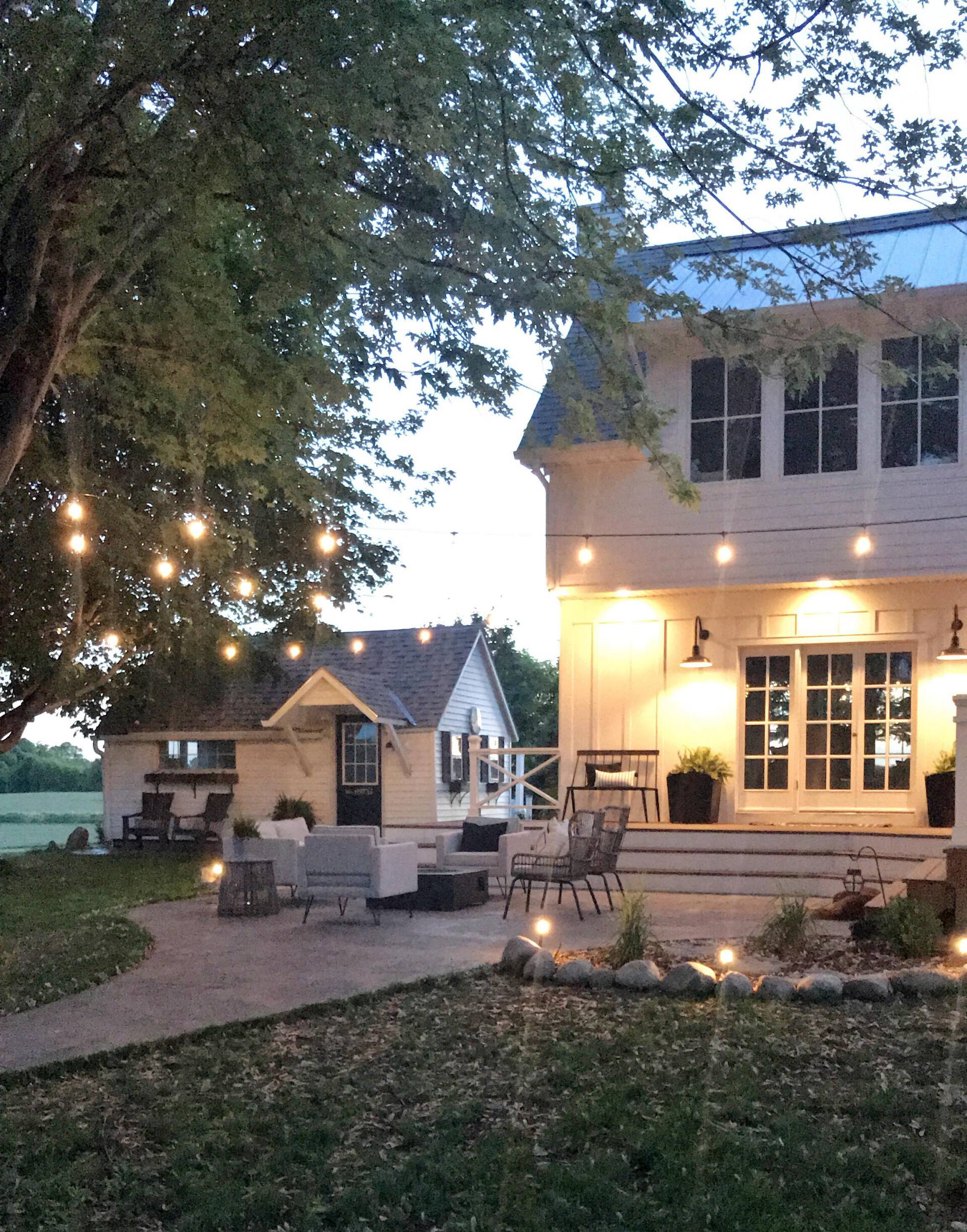 OUR PATIO AND MY NEW BRIGHTECH LIGHTS!