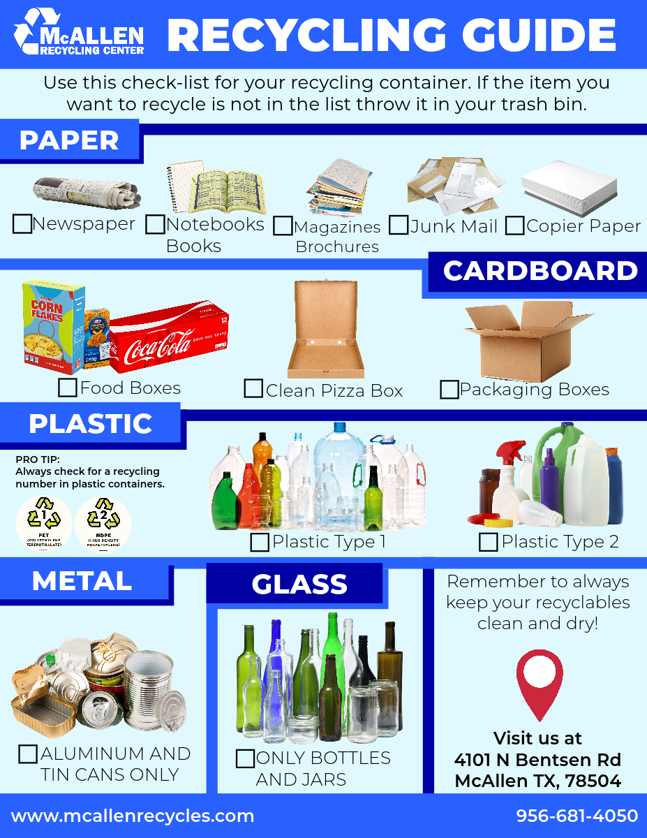 McAllen Recycling Center - What To Recycle