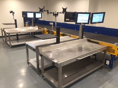 Custom Designed Baggage Parcel Inspection Tables Benches