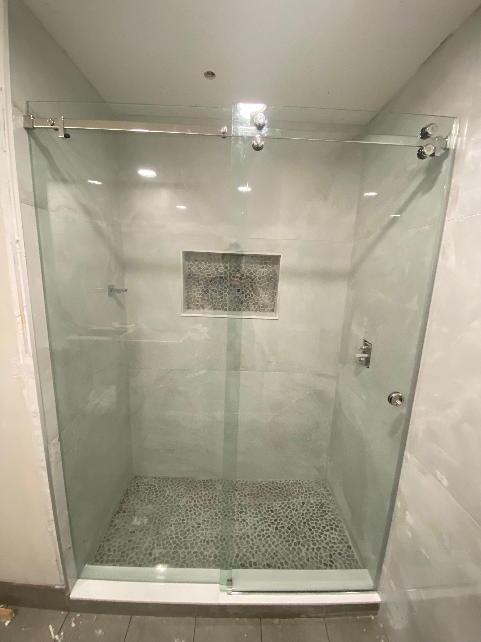 Frameless Barn Style Single Sliding Enclosure, Serenity Series ...