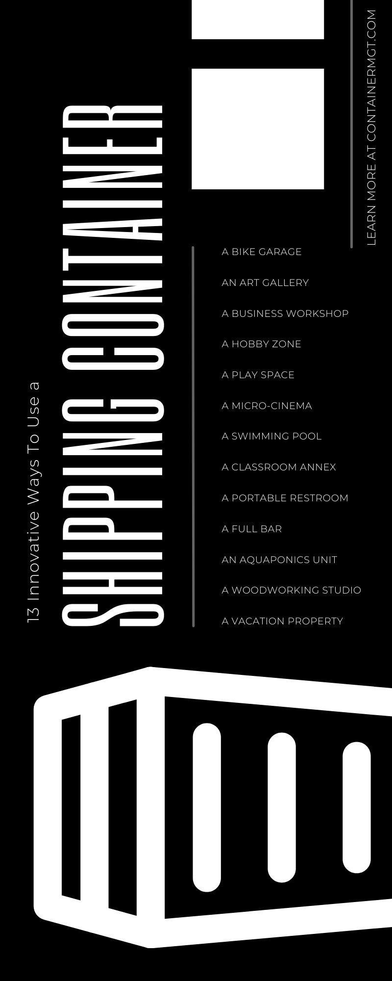 13 Innovative Ways To Use a Shipping Container – Container Management, Inc.