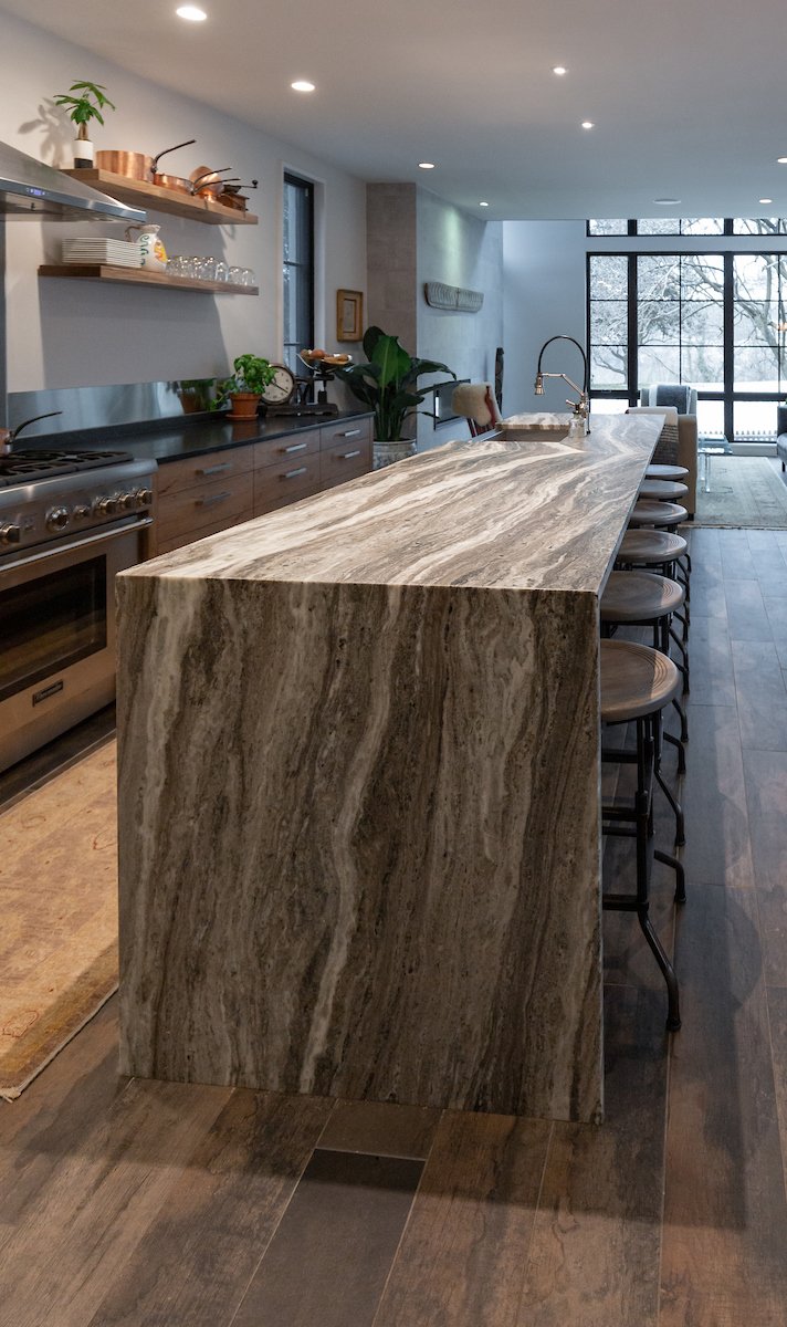 Natural stone countertop project design and remodel examples and ideas