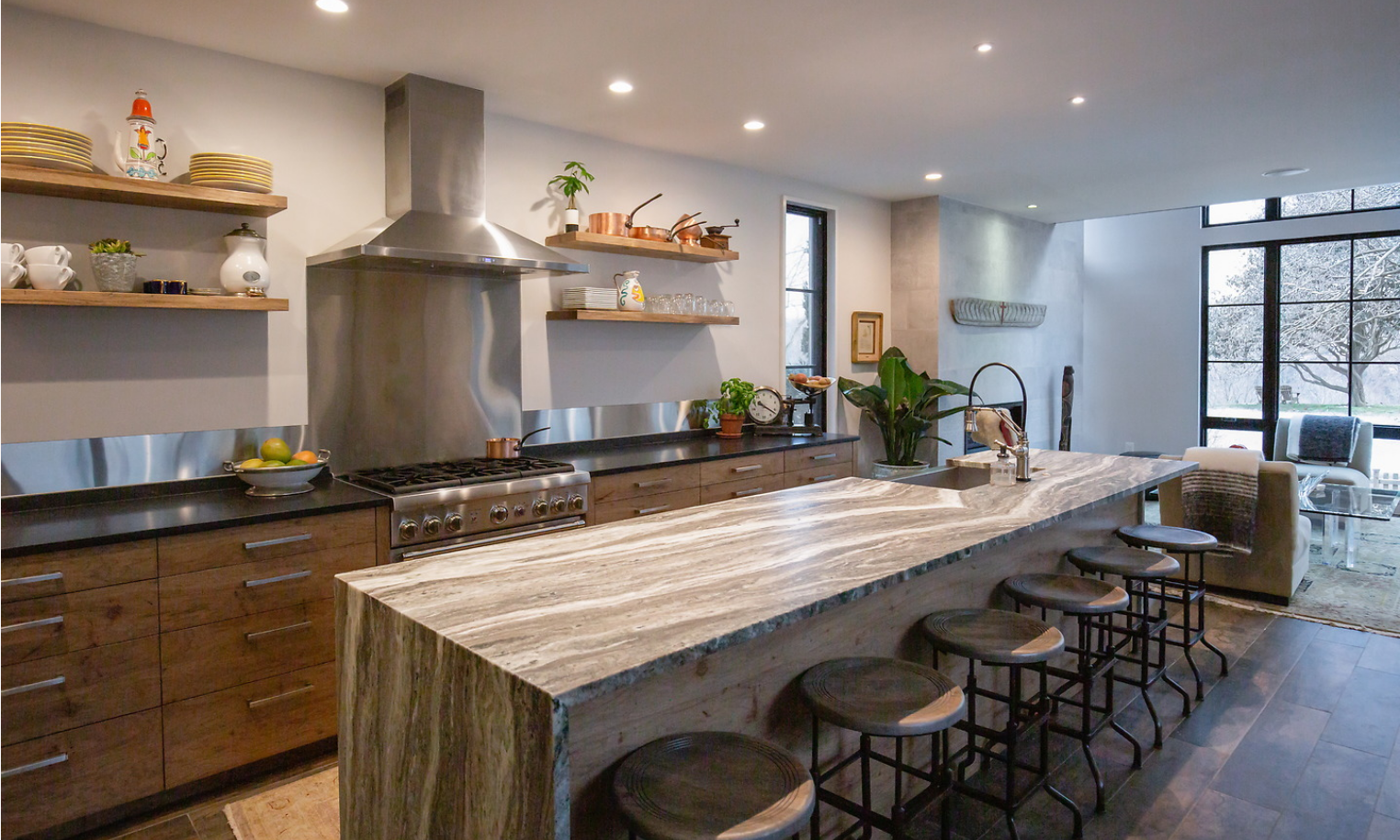 Natural stone countertop project design and remodel examples and ideas