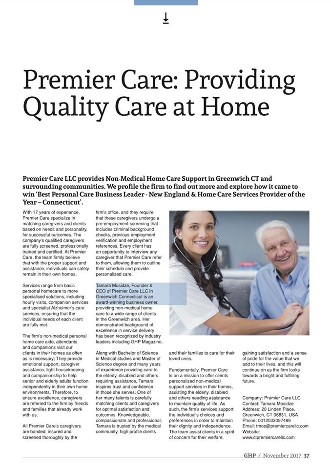 About Us | Premier Care LLC | Greenwich, Darien & Westport, CT