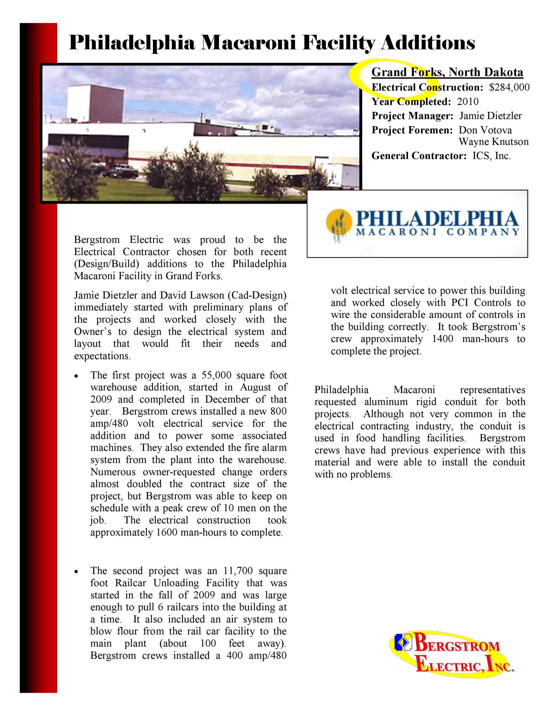 Bergstrom Electric Inc | Where Quality and Customers Matter