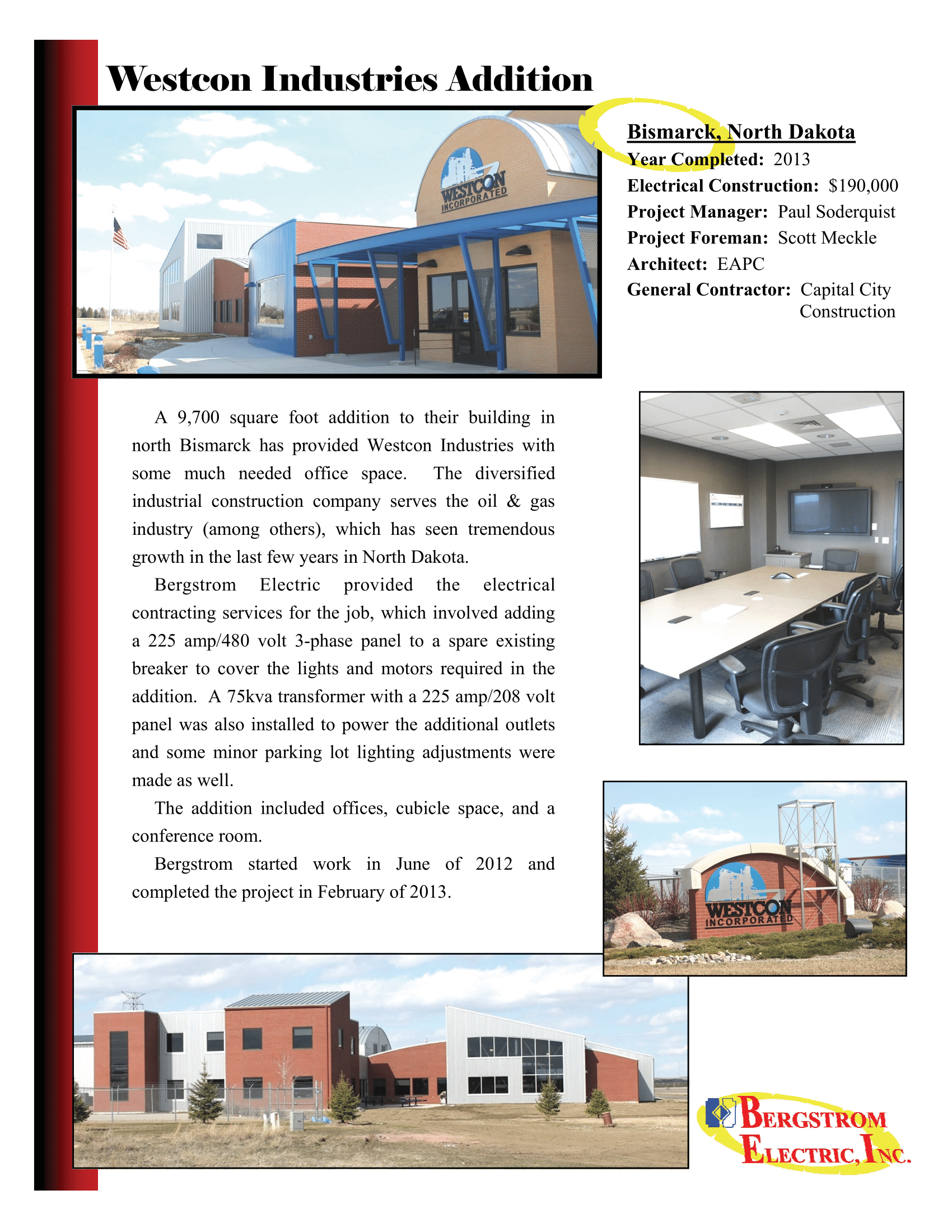 Bergstrom Electric Inc | Where Quality and Customers Matter