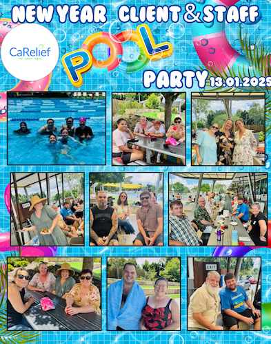 New Year Client & Staff Pool Party | CaRelief NDIS Support