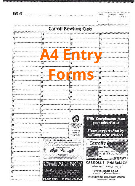 Scorecards for Bowling Clubs | Printed Lawn Bowls Scorecards Australia