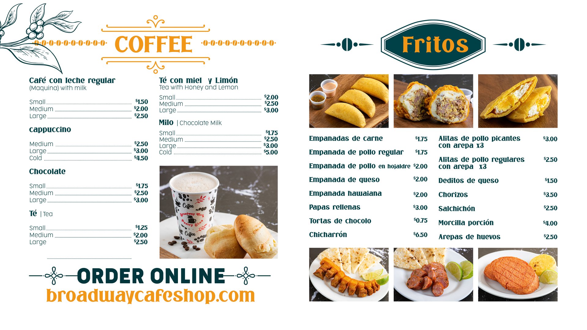Menu | Broadway Café & Pastry Shop | Englewood NJ