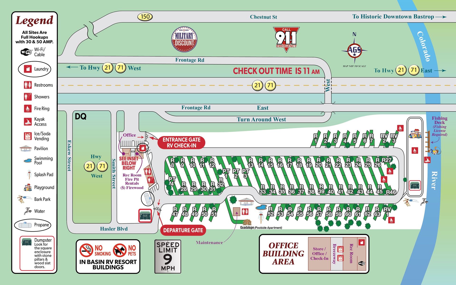 RV Resort Map | Basin RV Resorts | Belton, TX