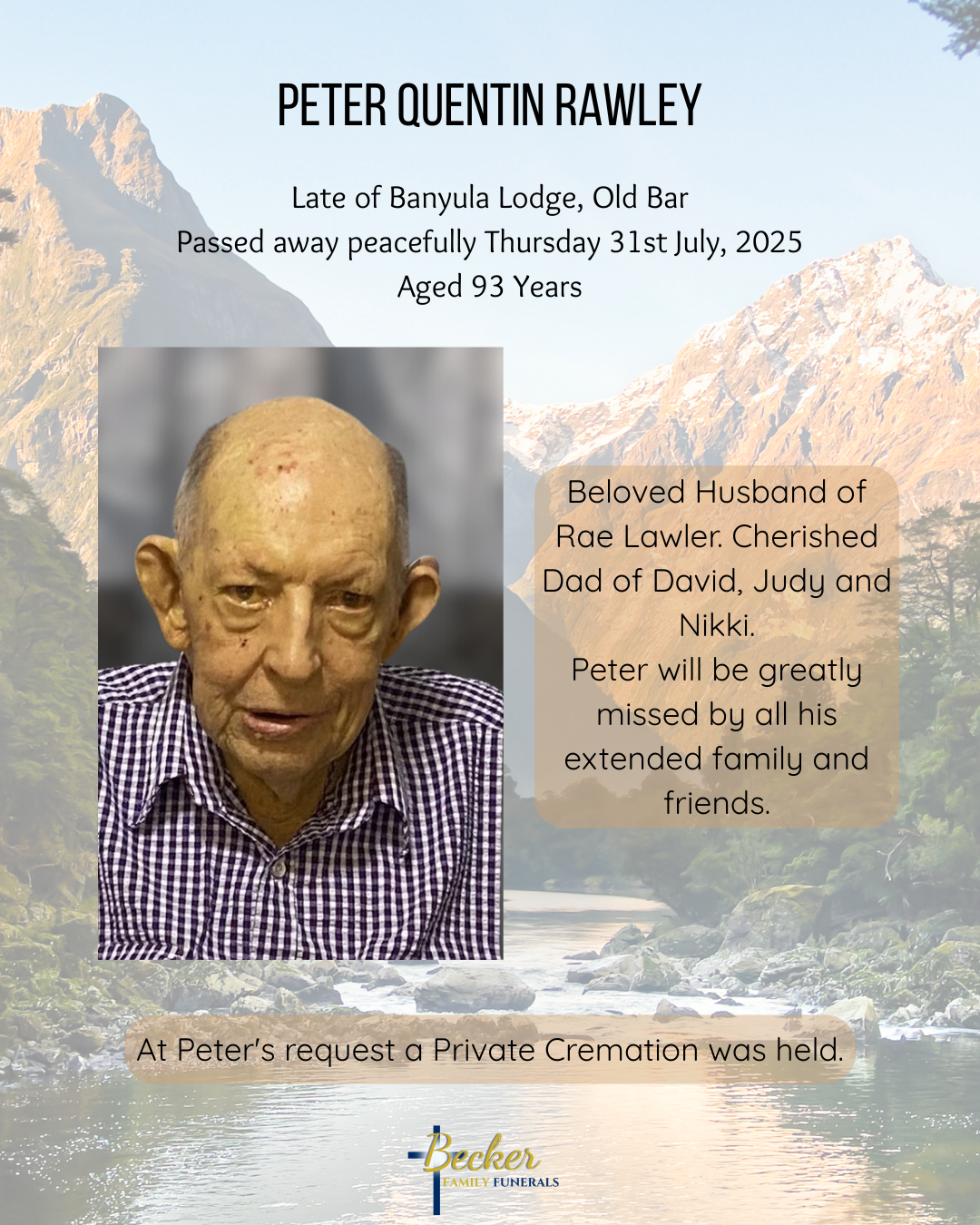 Funeral Notices | Becker Family Funerals