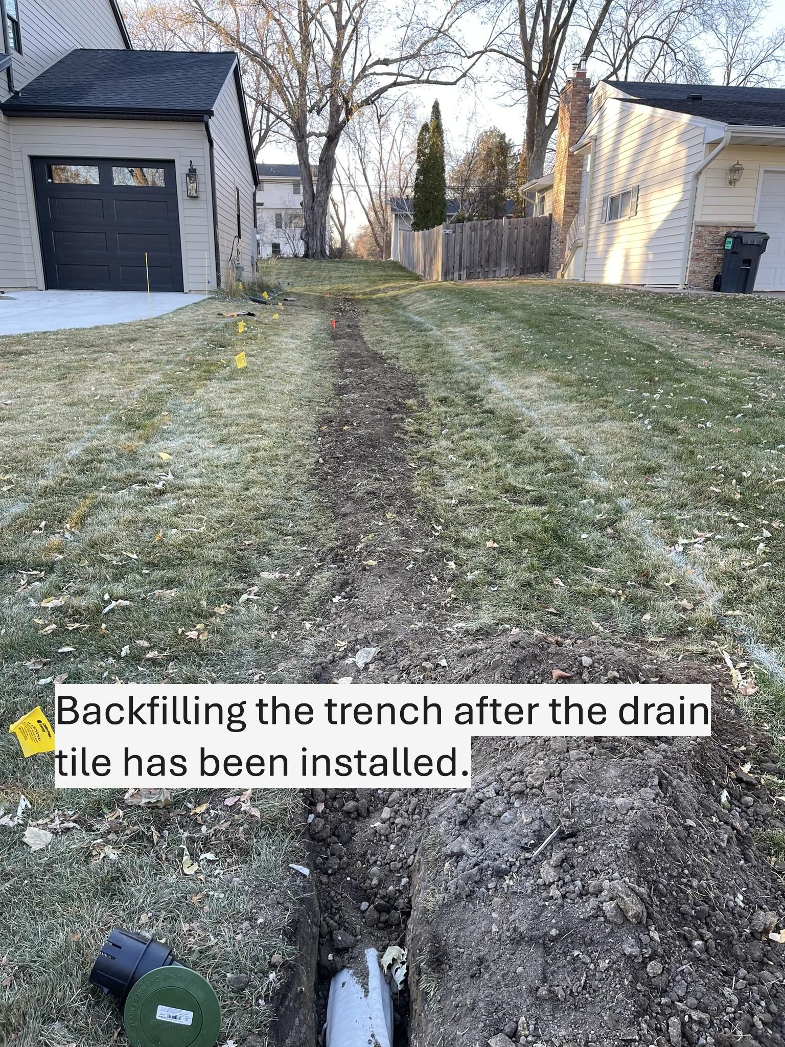 Drainage Solution for Wet Side yard Using Drain Tile MN