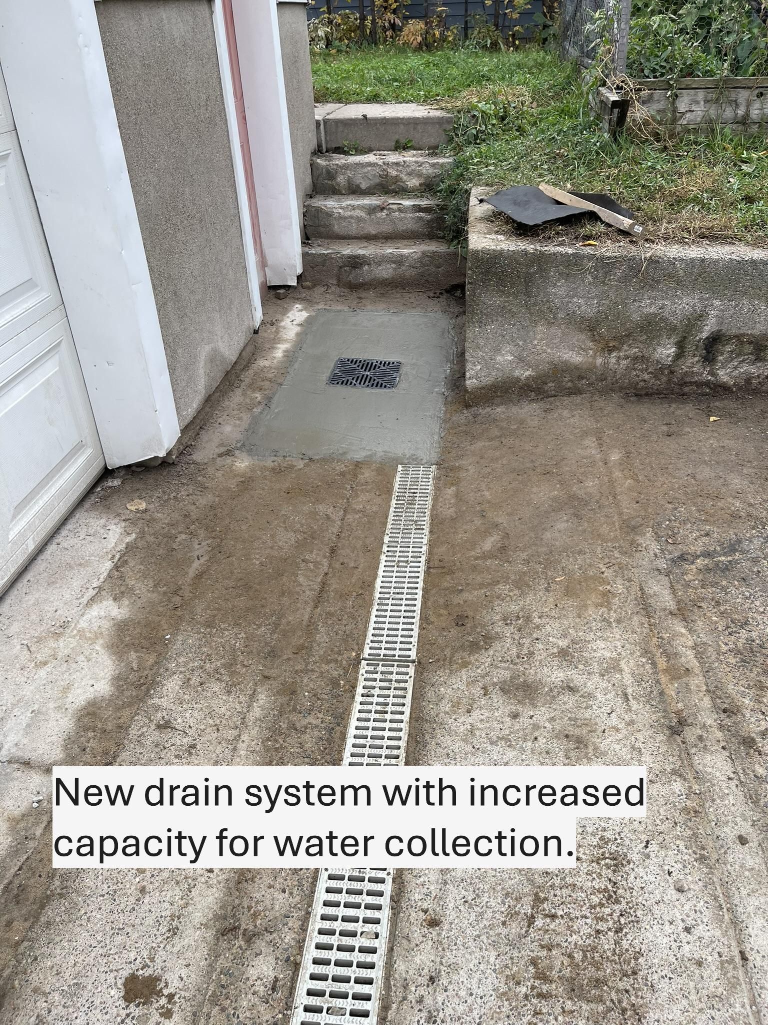 Fixed Clogged Driveway Channel Drain with New Dry Well