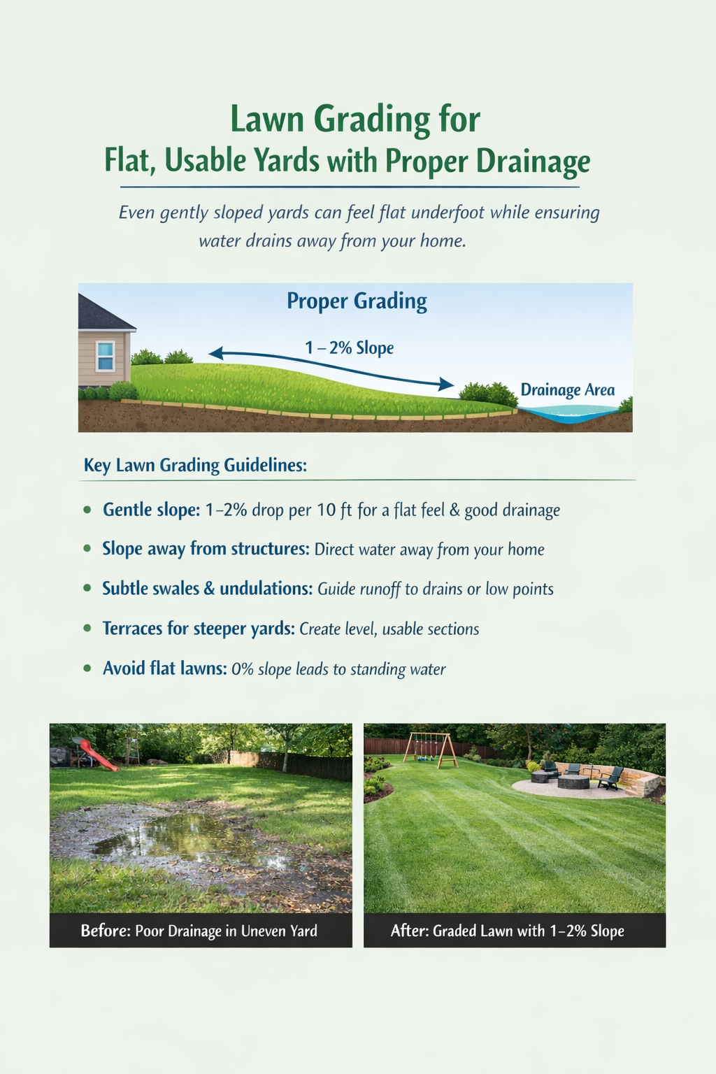 Grading Service, Regrading, Lawn Leveling, KG Landscape
