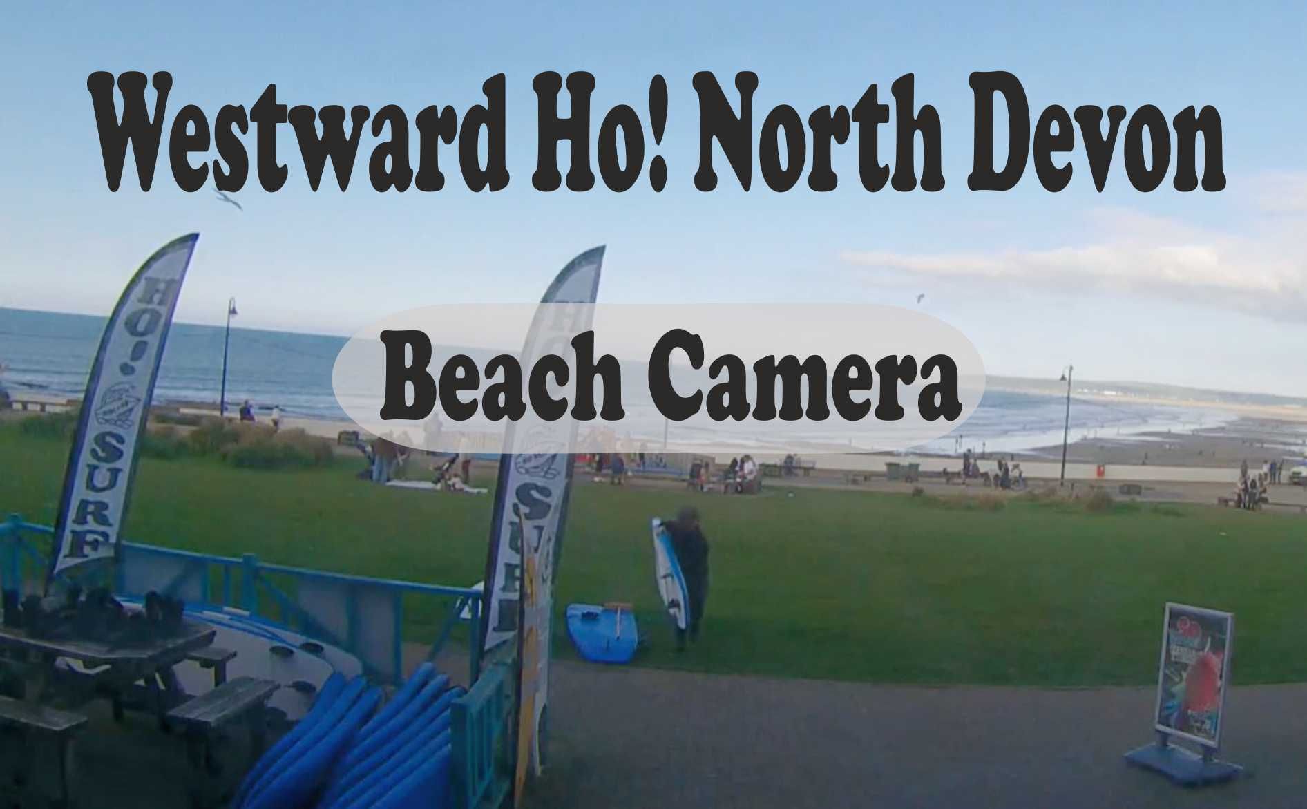 Webcam for Westward Ho! Beach, Devon, UK. On the village green.