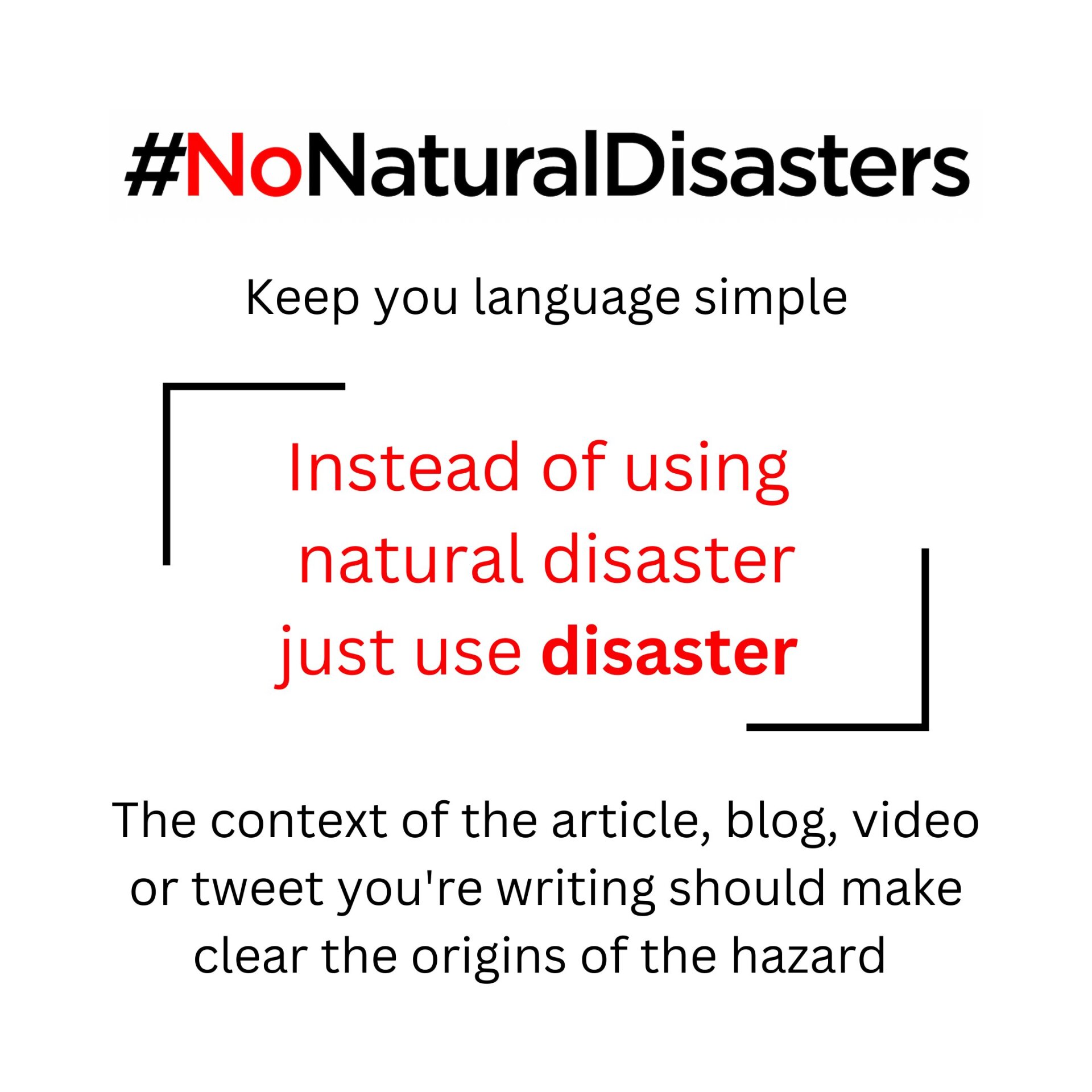 Dedicated to spreading the #NoNaturalDisasters campaign