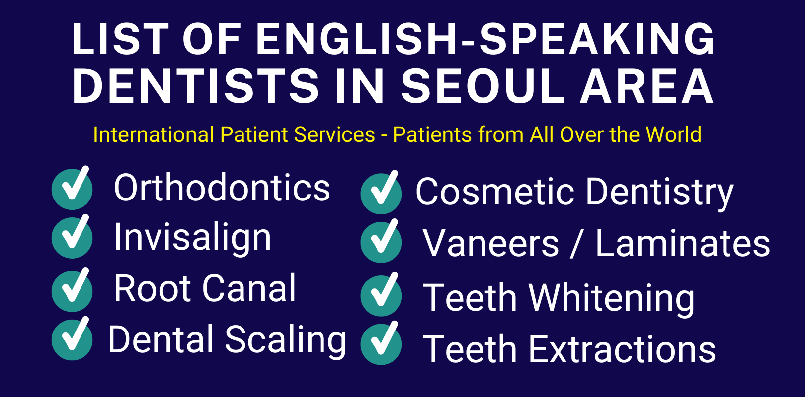 List of English-speaking Dentists in Seoul - Gangnam, Songdo, Banpo ...