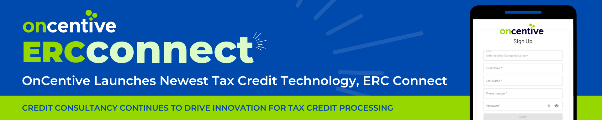 OnCentive Launches Newest Tax Credit Technology, ERC Connect