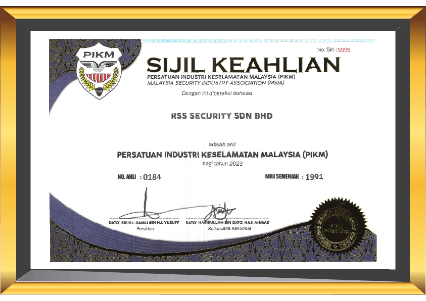Licenses & Insurance | RSS Security Sdn Bhd
