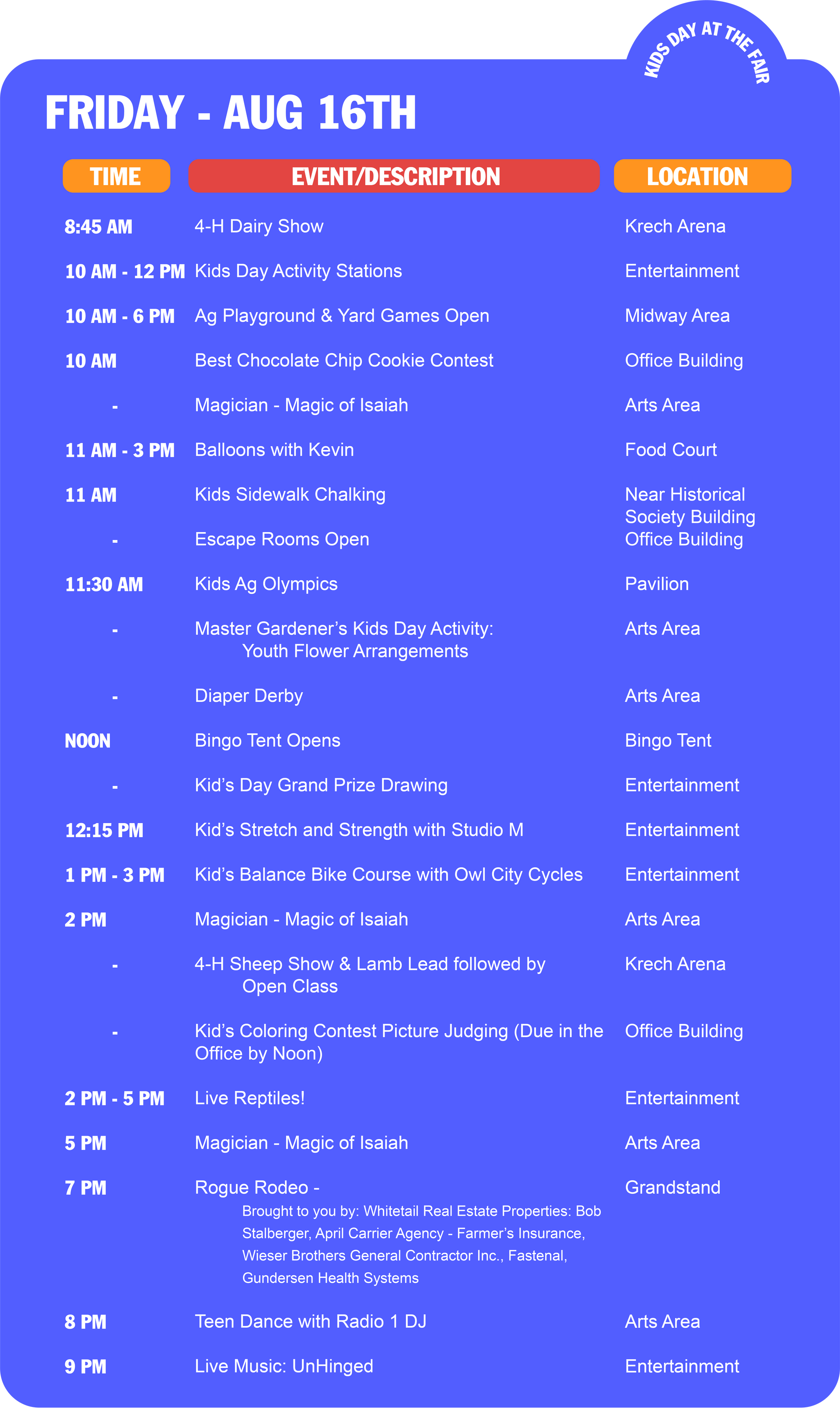 Schedule | Houston County Fair | Houston County